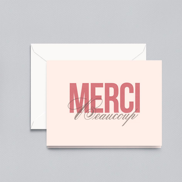 Letterpress Merci Beaucoup Notes - finestationery